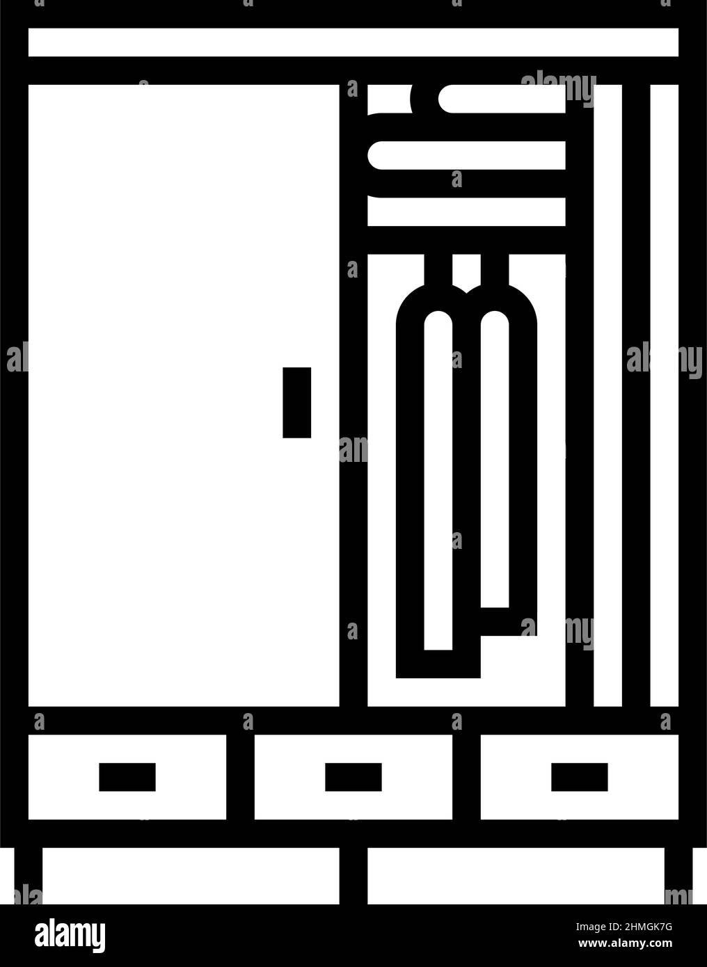 wardrobe furniture line icon vector illustration Stock Vector Image ...