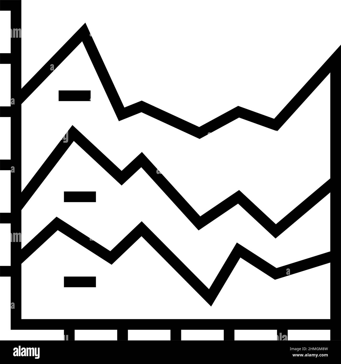 stacked area chart line icon vector illustration Stock Vector Image ...