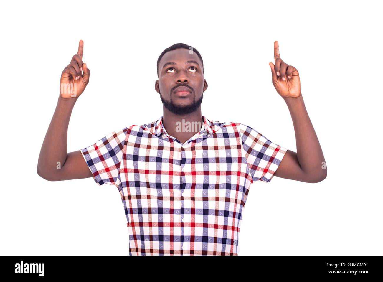 handsome serious adult man pointing finger up Stock Photo - Alamy