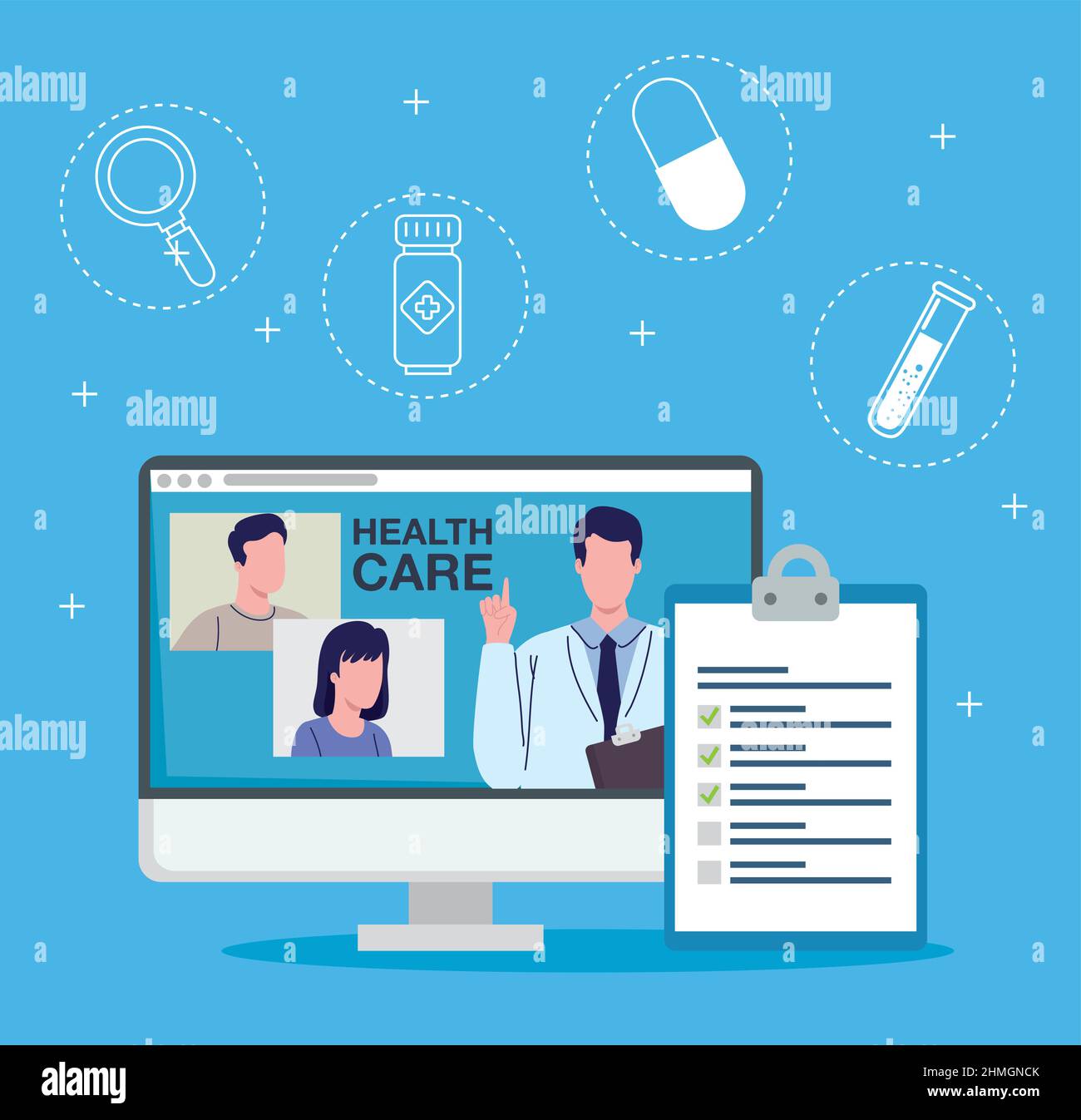 Remote healthcare services Stock Vector Images - Alamy