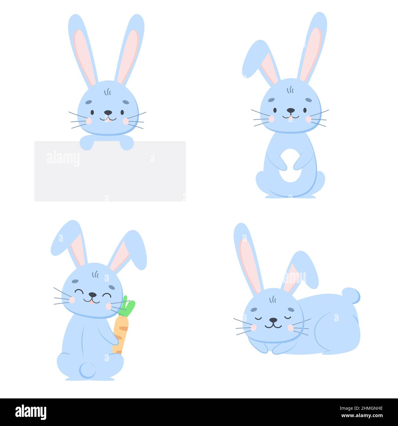 Blue baby rabbits Stock Vector Images - Alamy