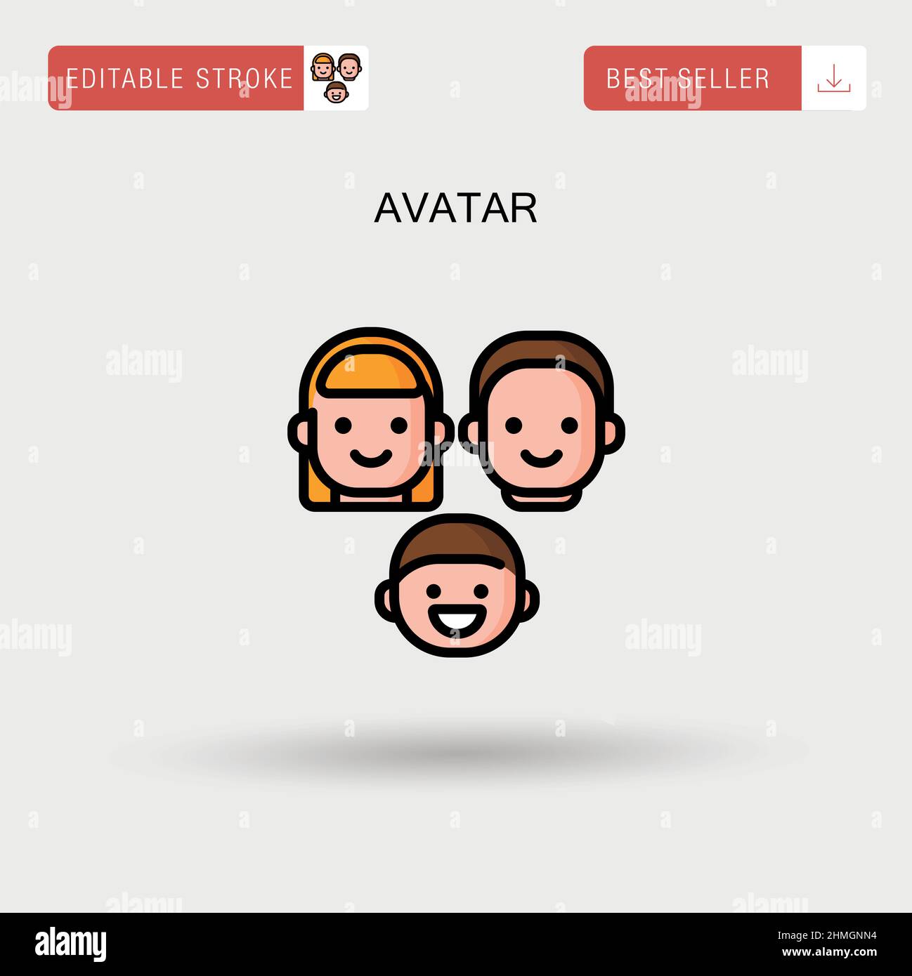 Simple avatar collection flat cartoon hi-res stock photography and ...
