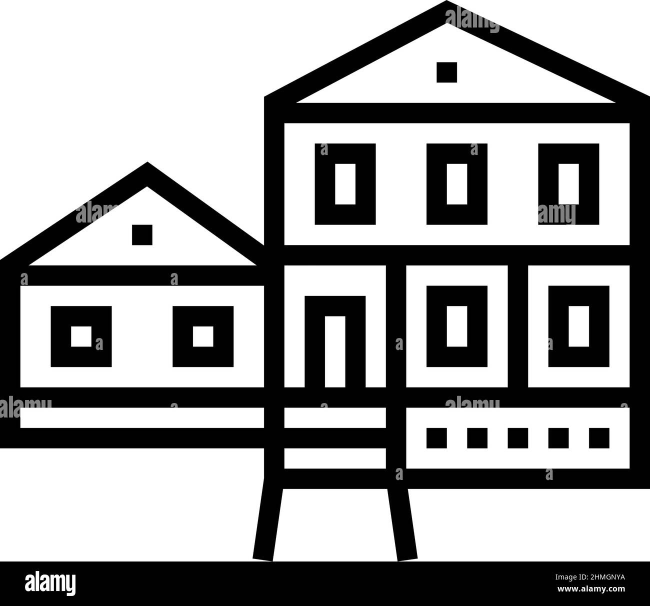 farmhouse building line icon vector illustration Stock Vector Image ...