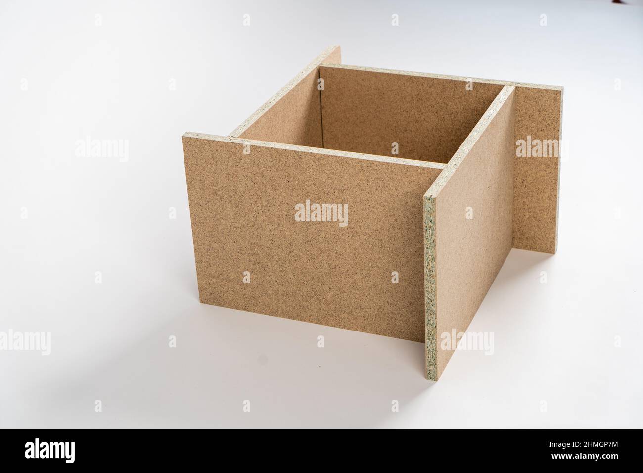 Chipboard building boards on a white background with copy space Stock ...