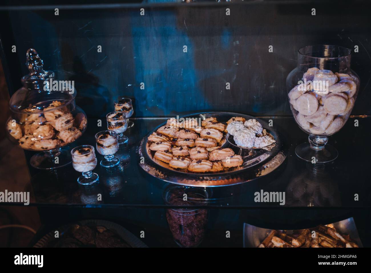 Table full of different appetizing desserts in the restaurant Stock ...