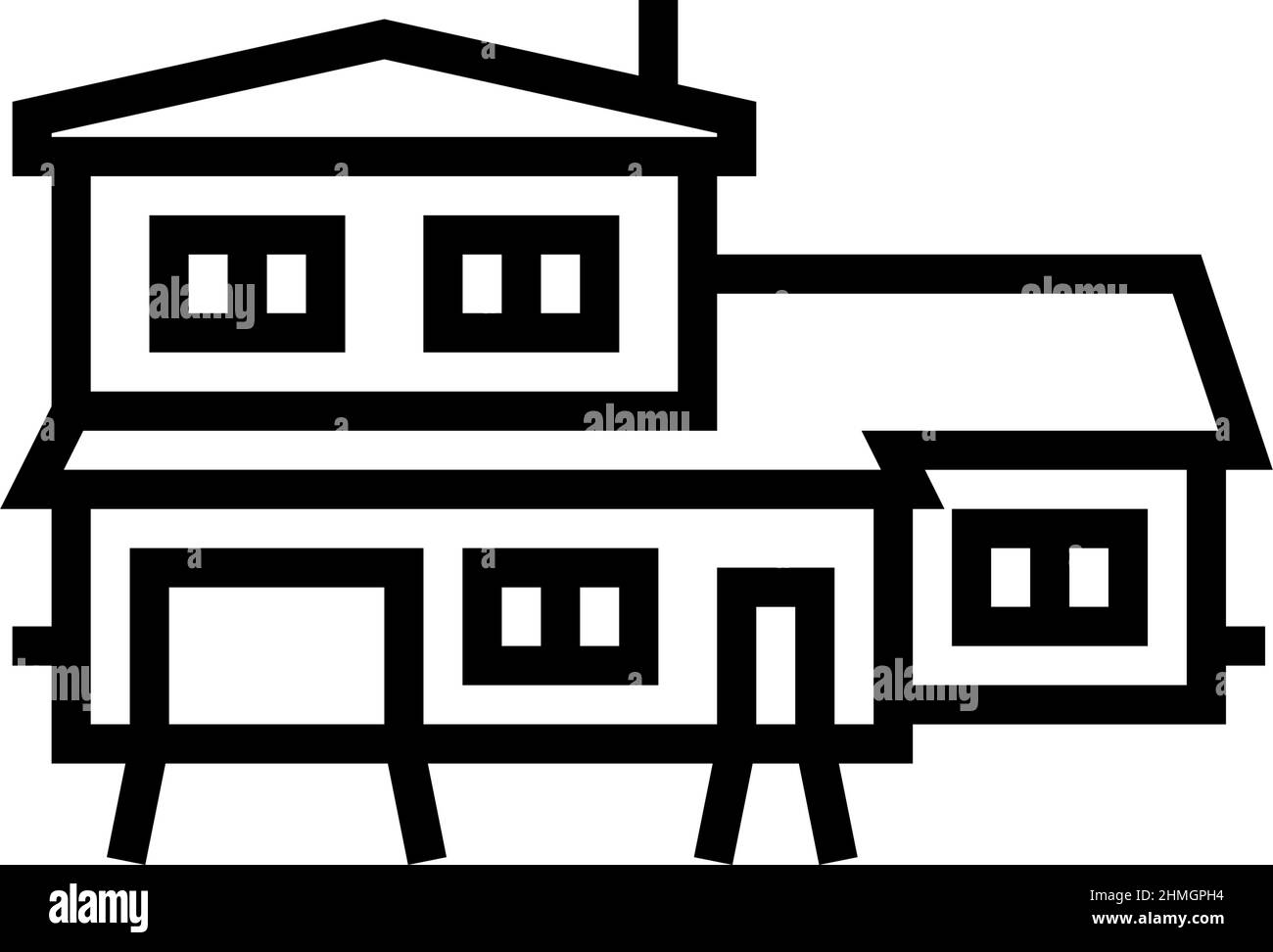 split-level house line icon vector illustration Stock Vector Image ...