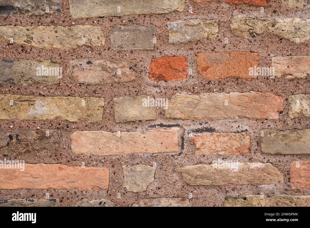 Medieval old european orange and brown brick wall background Stock ...