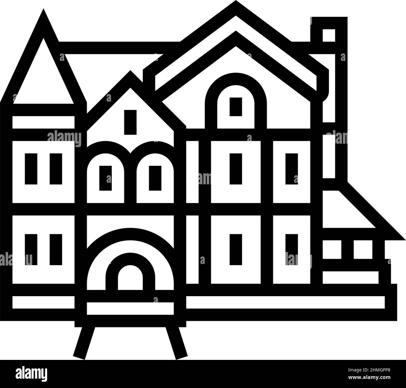 victorian house line icon vector illustration Stock Vector Image & Art ...