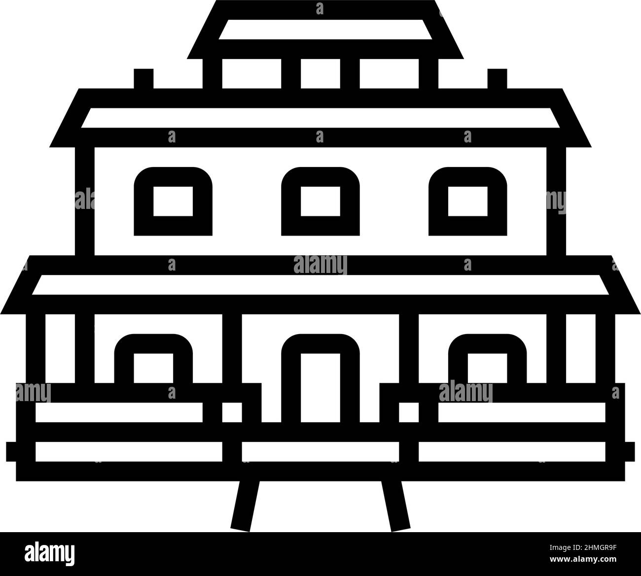 craftsman house line icon vector illustration Stock Vector Image & Art ...