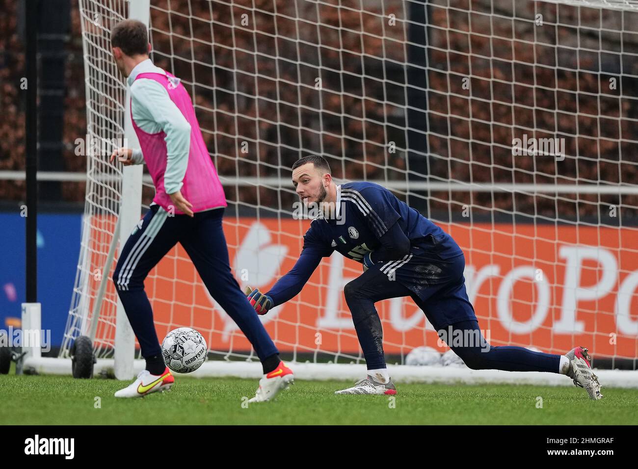 Rotterdam - (l-r) Feyenoord keeper Justin Bijlow during the training ...