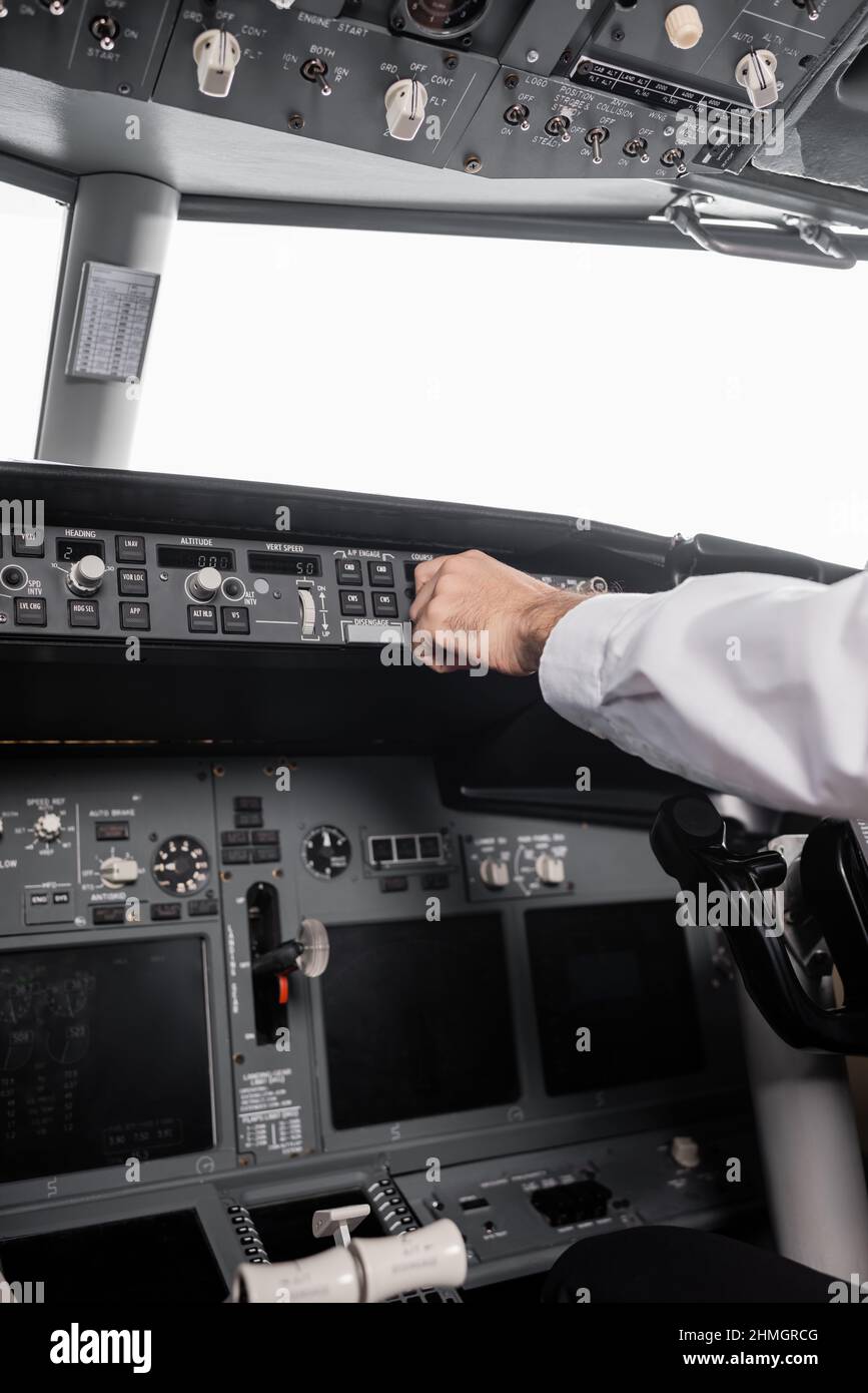 Inside flight deck cockpit view hi-res stock photography and images - Alamy