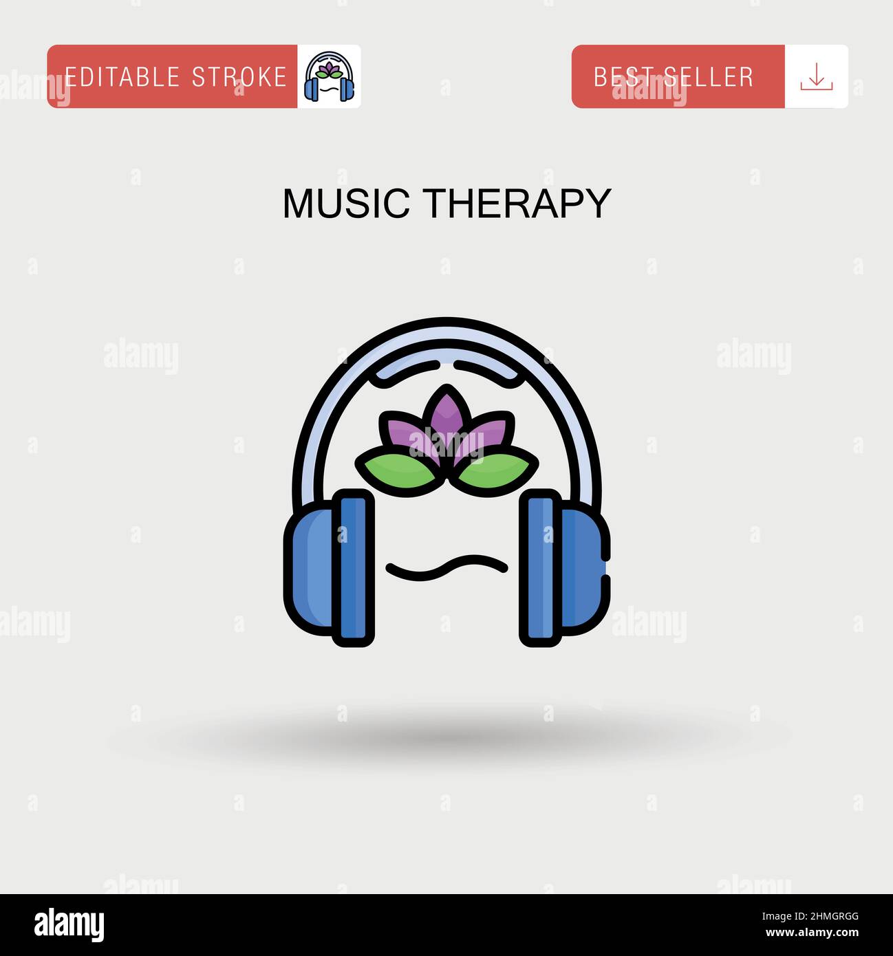 Music therapy Simple vector icon Stock Vector Image & Art - Alamy