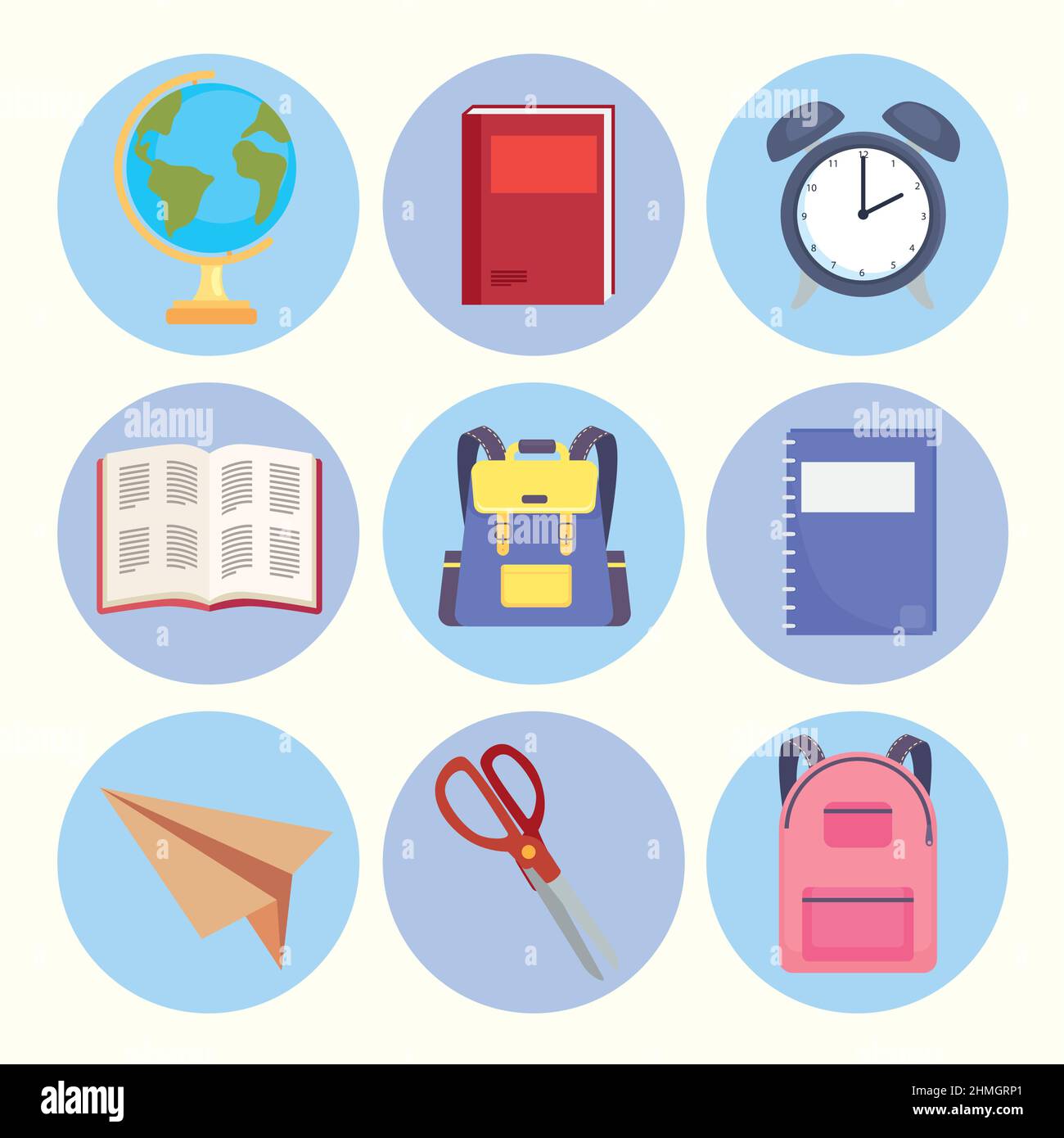 icons of school supplies Stock Vector Image & Art - Alamy