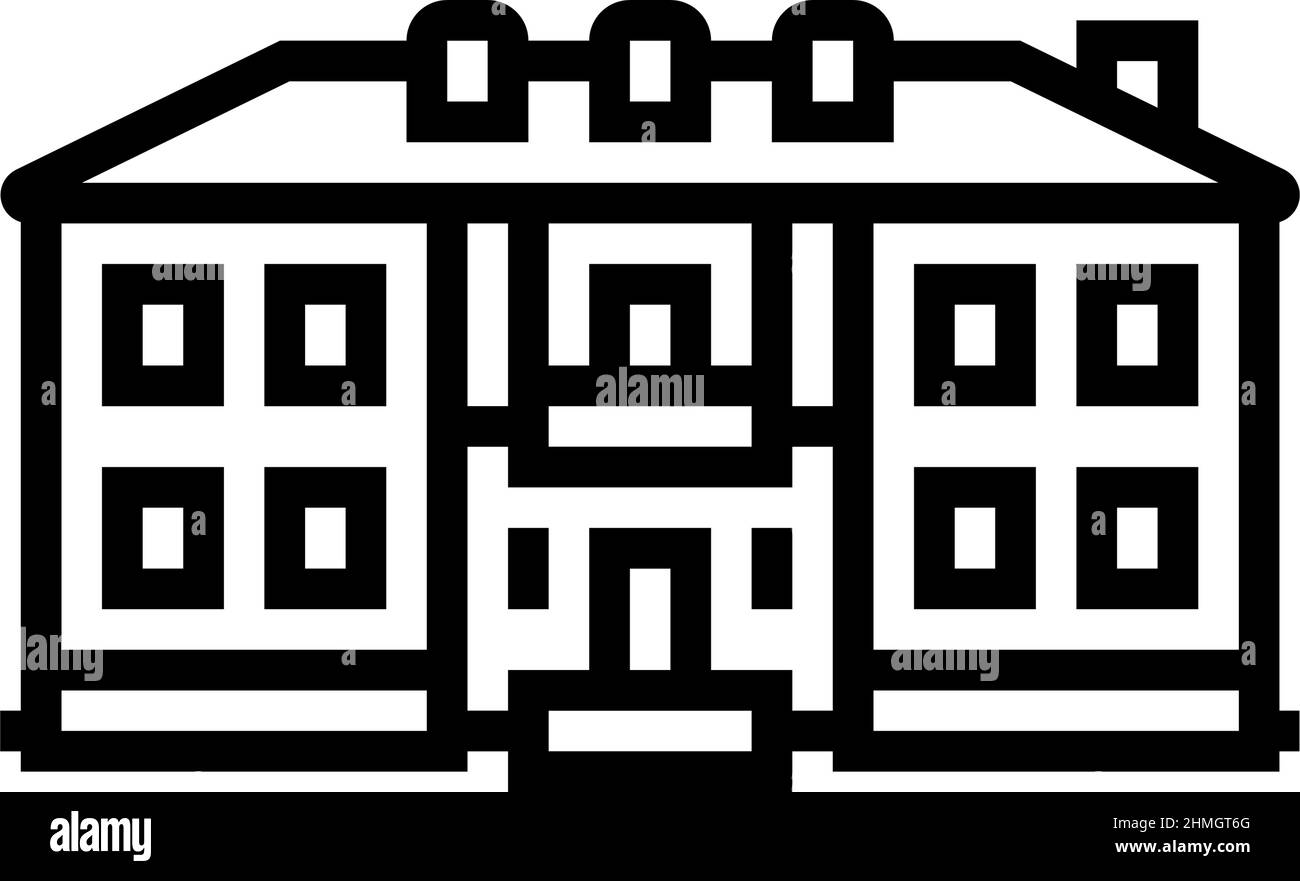 colonial house line icon vector illustration Stock Vector Image & Art ...