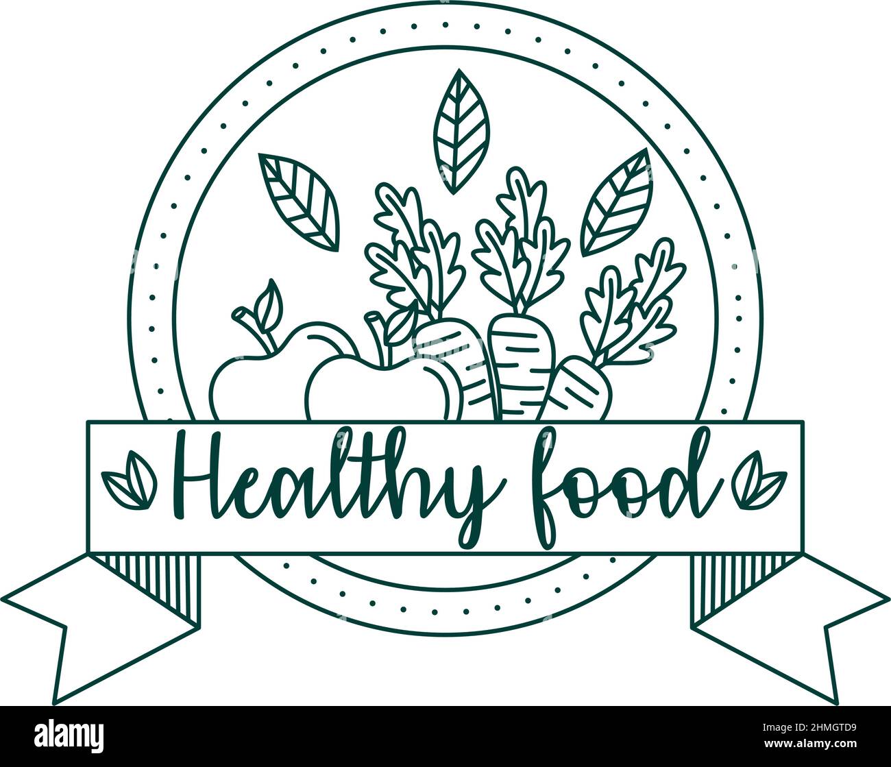 healthy food label Stock Vector Image & Art - Alamy