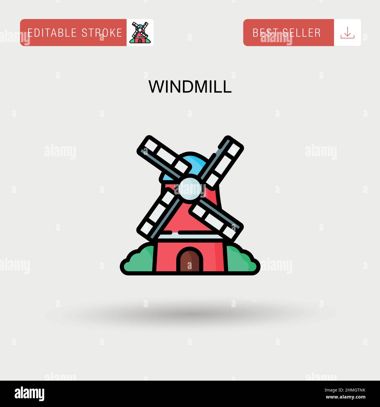 Wind turbines vector icon silhouette hi-res stock photography and ...