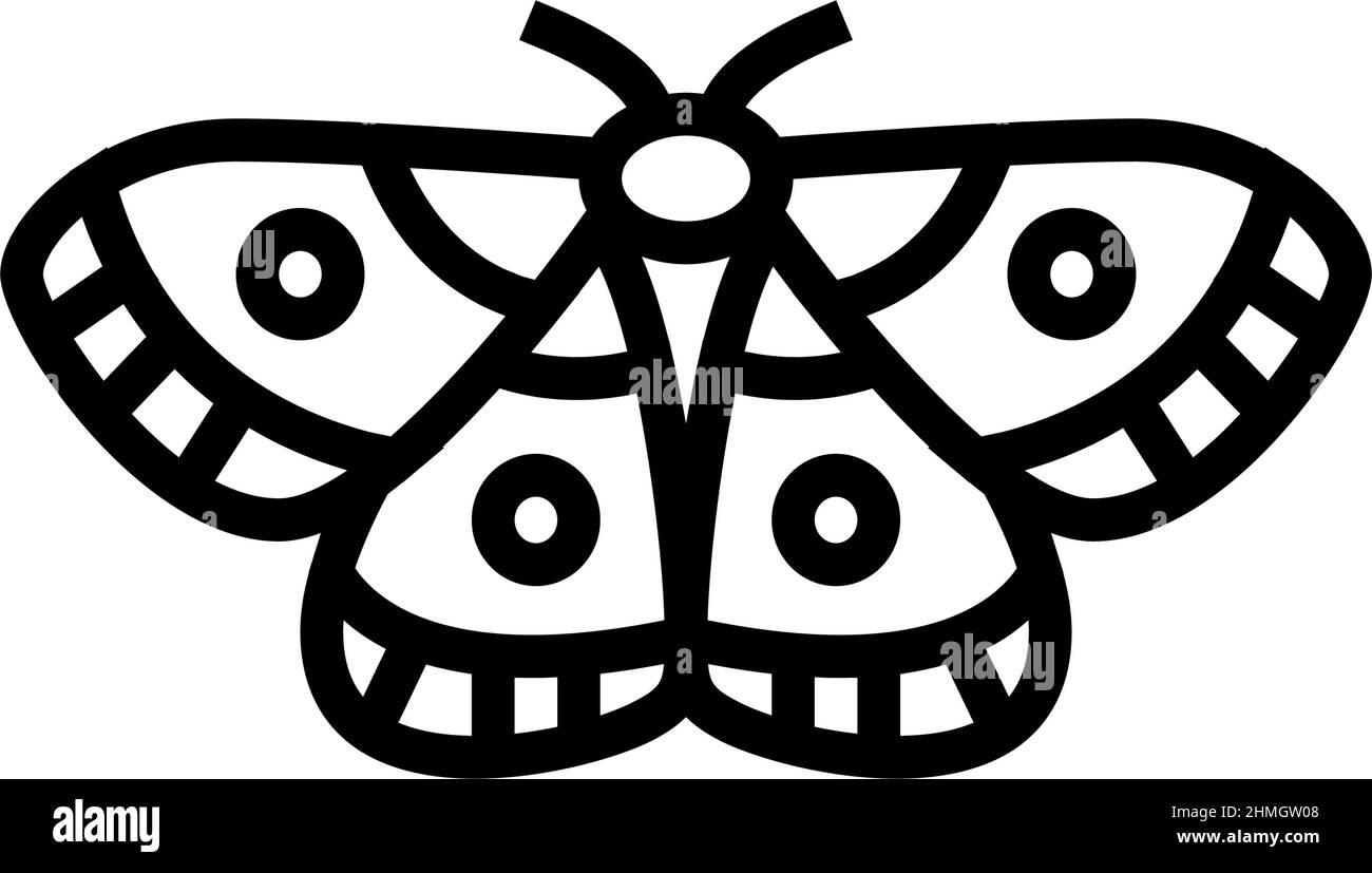 moth insect line icon vector illustration Stock Vector Image & Art - Alamy