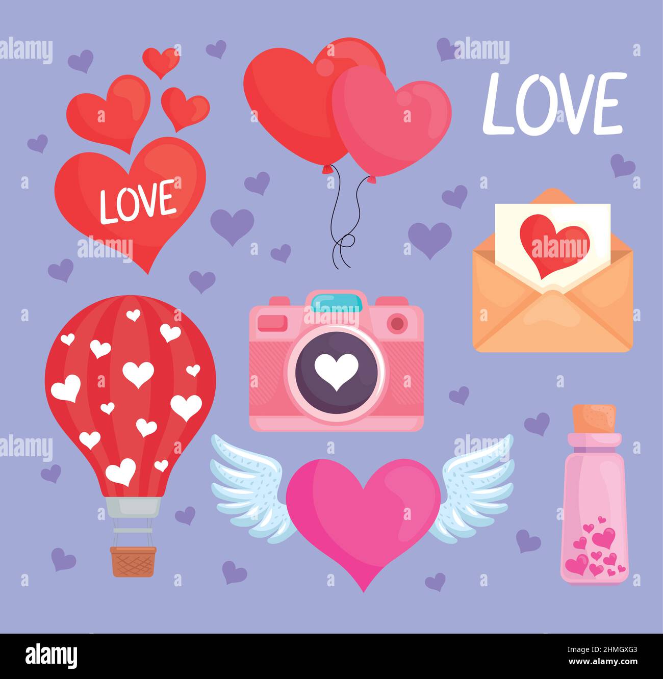 cute icons of love Stock Vector Image & Art - Alamy