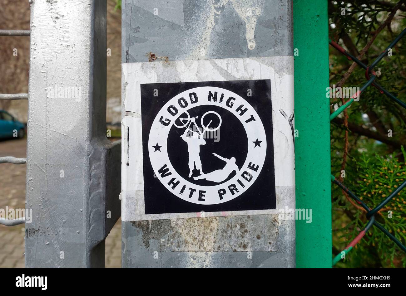 Good Night White Pride, Sticker, Berlin, Germany Stock Photo - Alamy