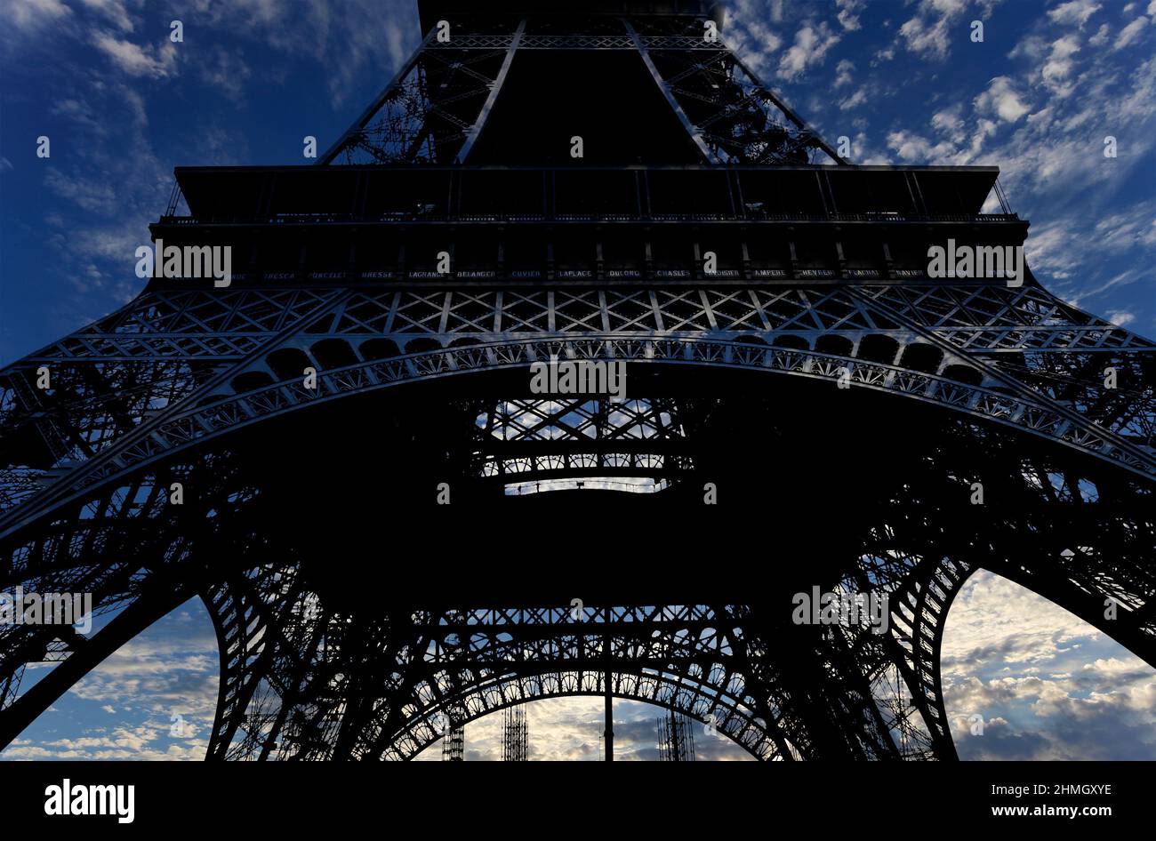 Eiffel Tower (contour) in Paris, France (against the background of a ...