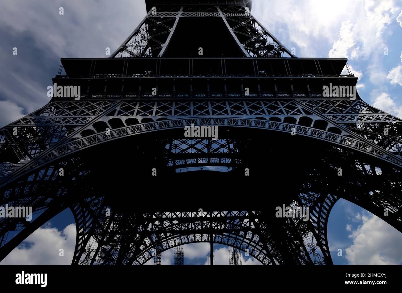 Eiffel Tower (contour) in Paris, France (against the background of a ...