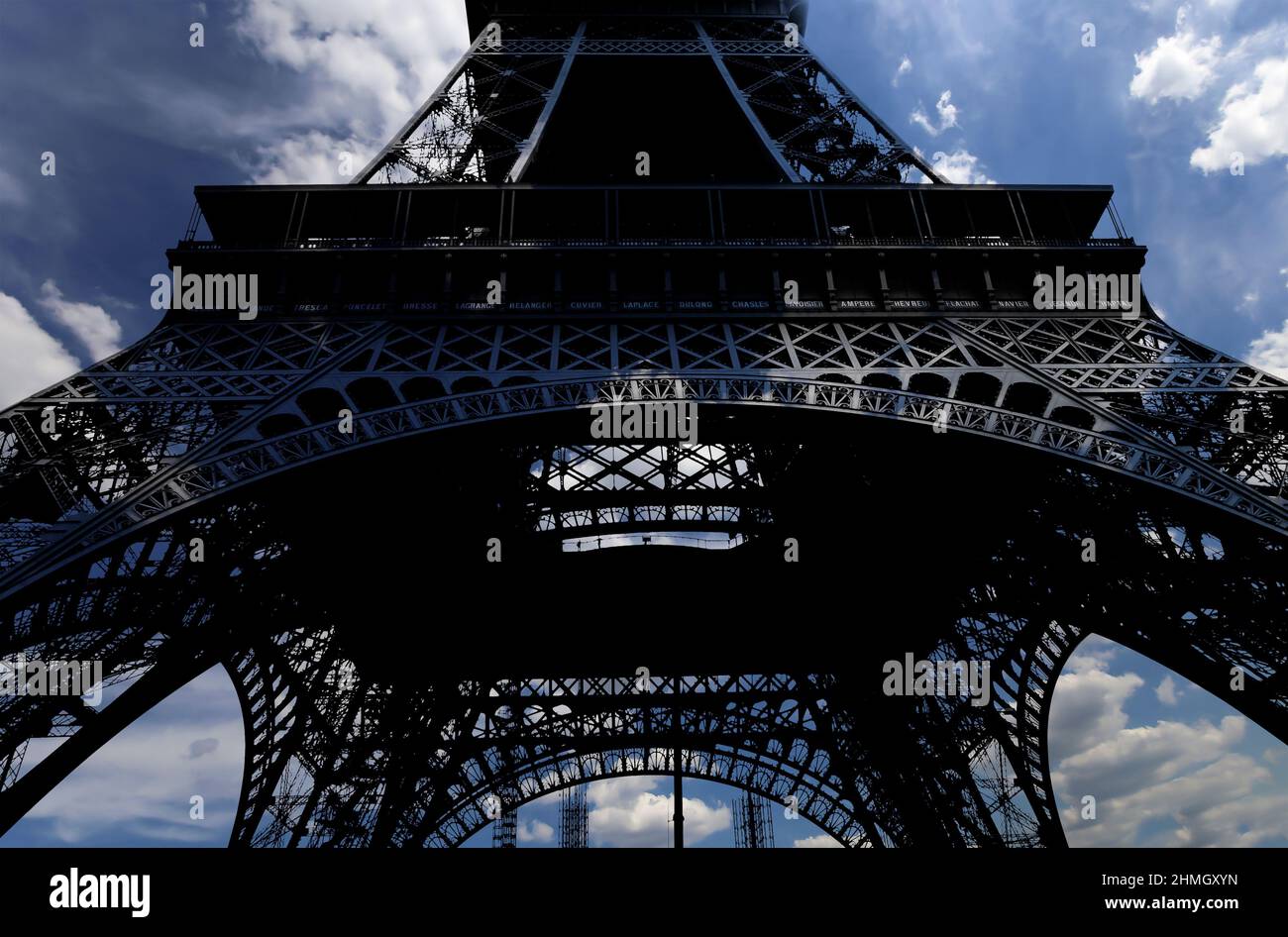 Eiffel Tower (contour) in Paris, France (against the background of a ...