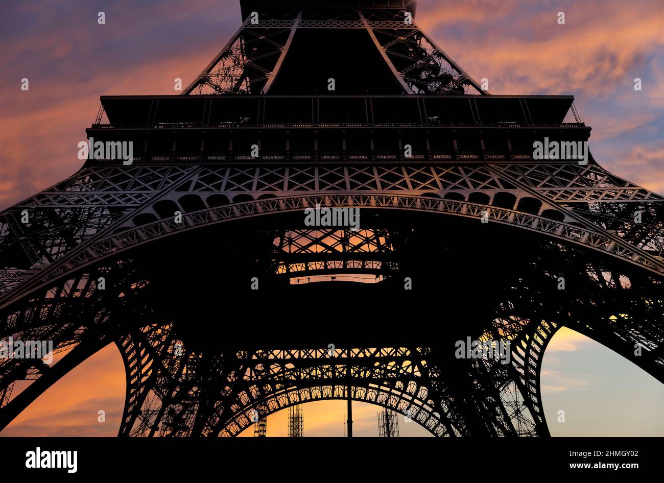 Eiffel Tower (contour) in Paris, France (against the background of a ...