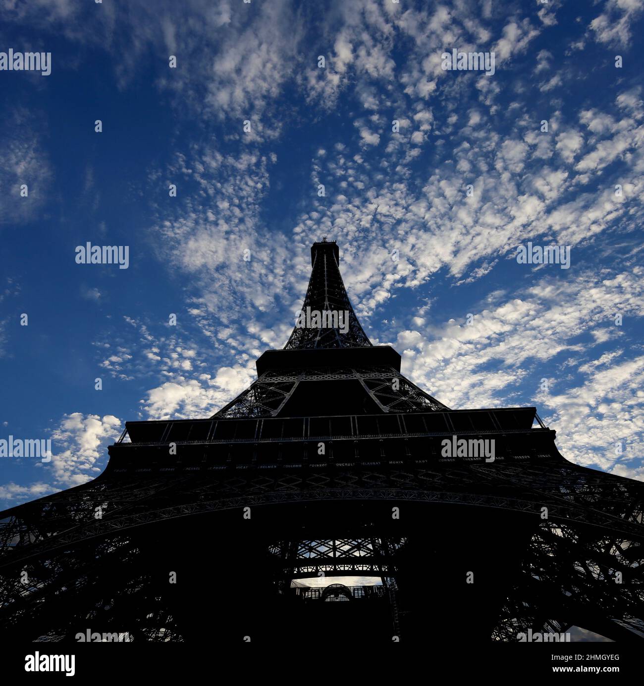 Eiffel Tower (contour) in Paris, France (against the background of a ...