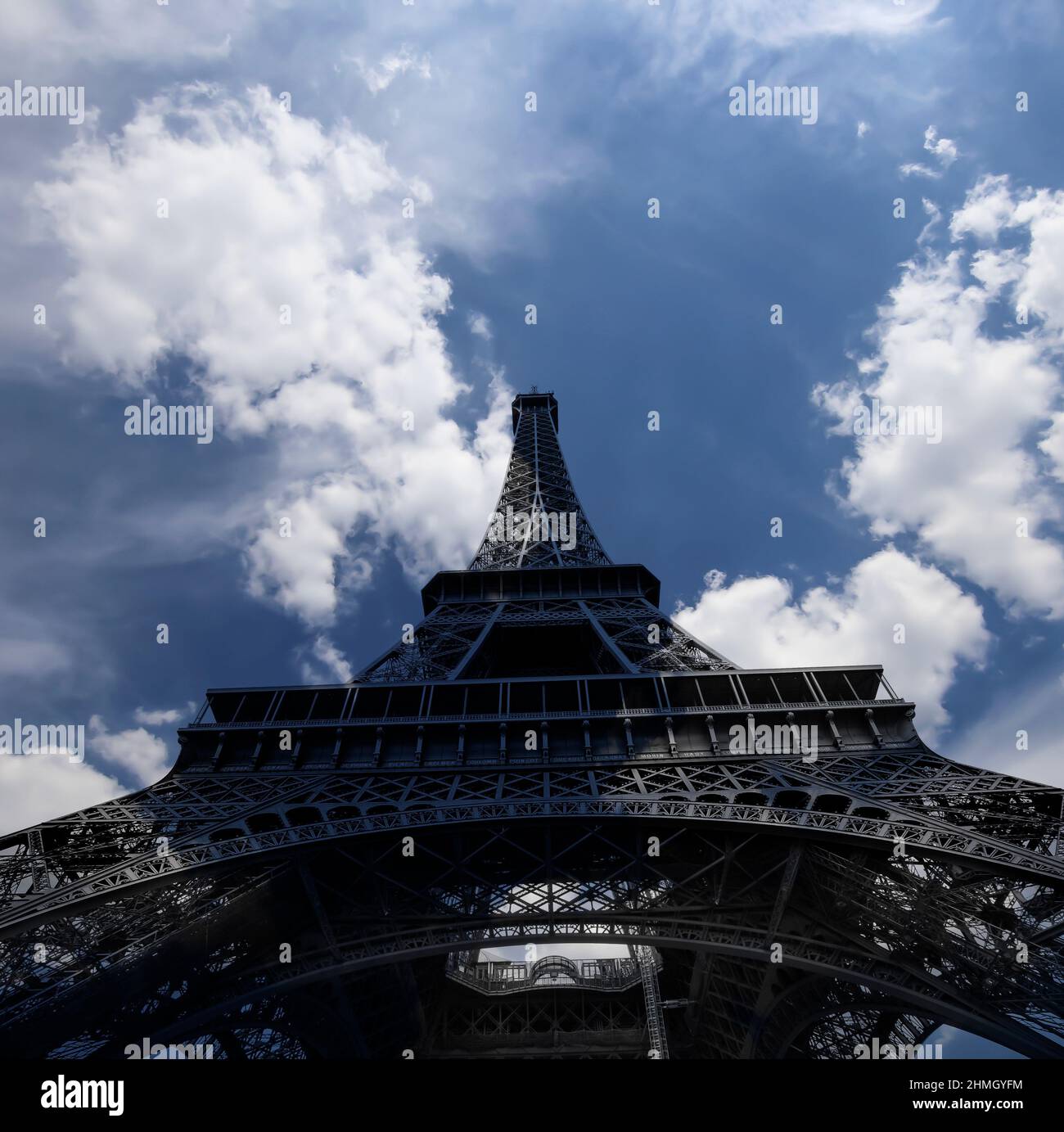Eiffel Tower (contour) in Paris, France (against the background of a ...