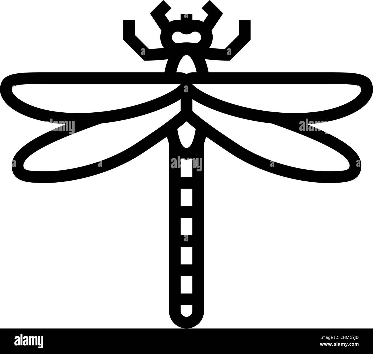 dragonfly insect line icon vector illustration Stock Vector Image & Art ...