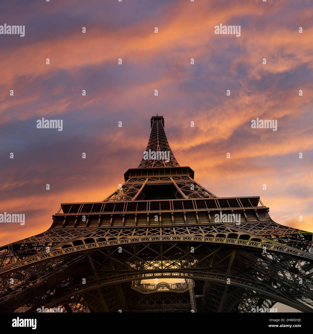 Eiffel Tower (contour) in Paris, France (against the background of a ...
