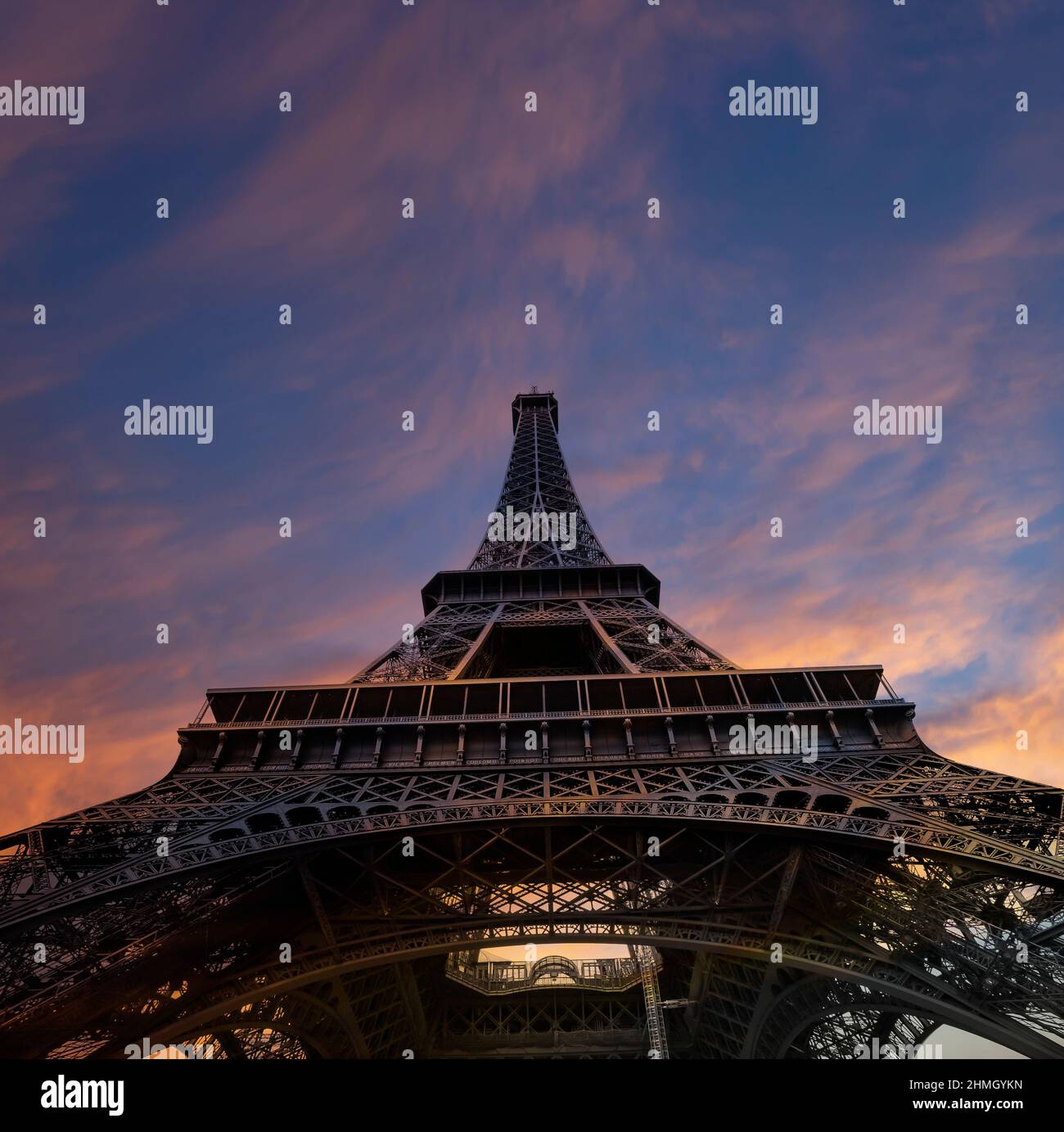 Eiffel Tower (contour) in Paris, France (against the background of a ...
