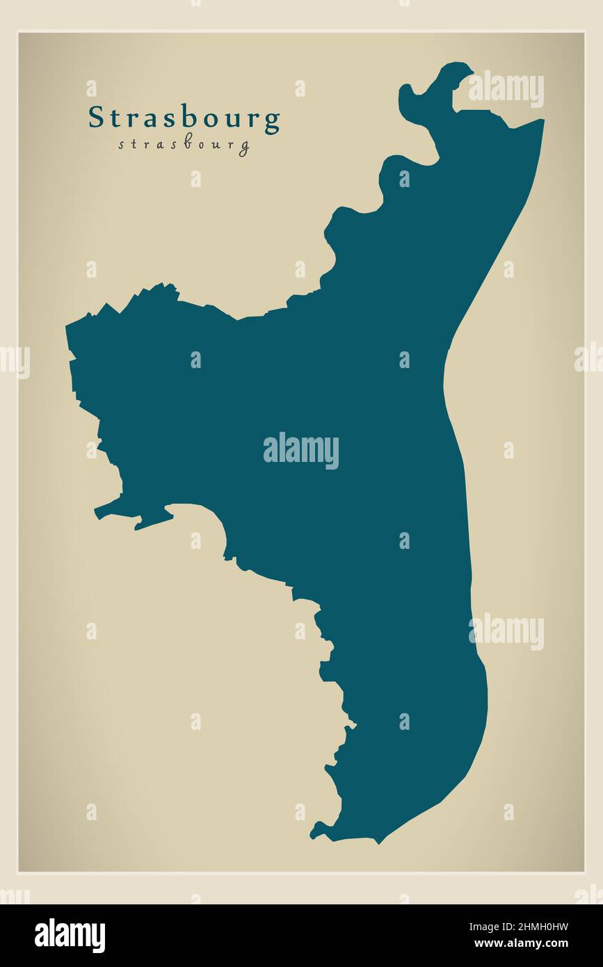 Modern City Map - Strasbourg city of France Stock Vector Image & Art ...