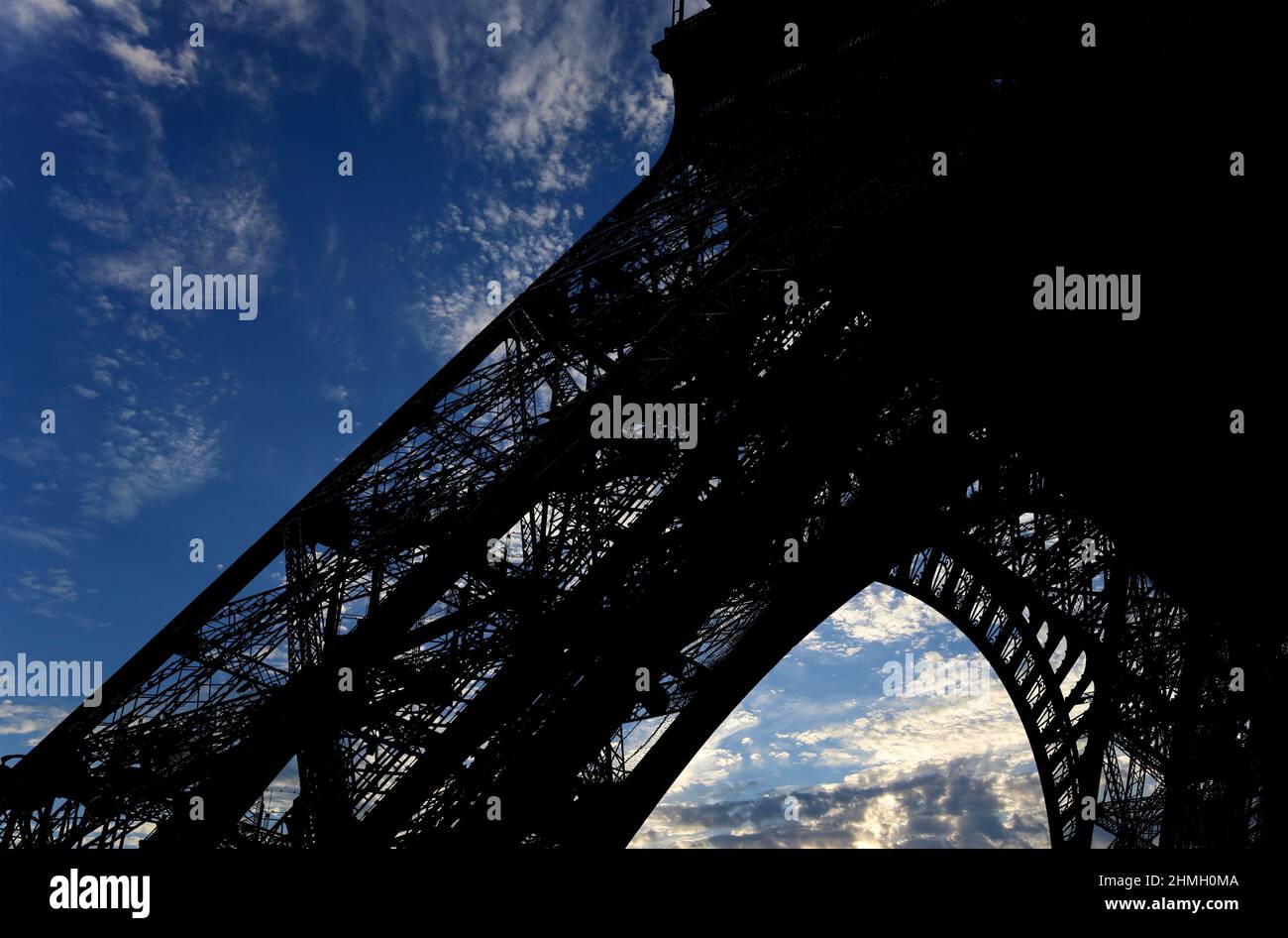 Eiffel Tower (contour) in Paris, France (against the background of a ...