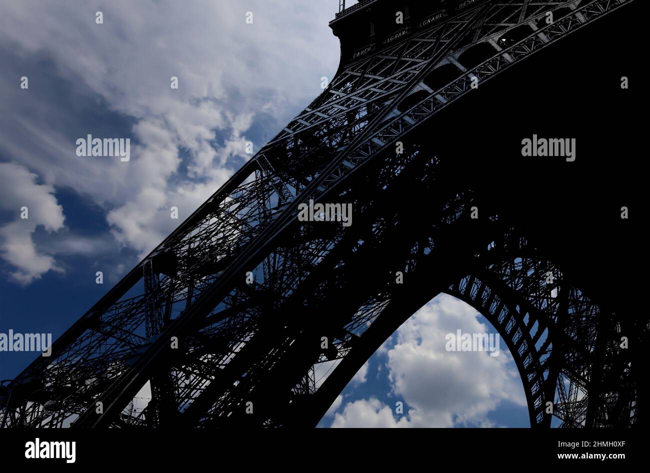 Eiffel Tower (contour) in Paris, France (against the background of a ...