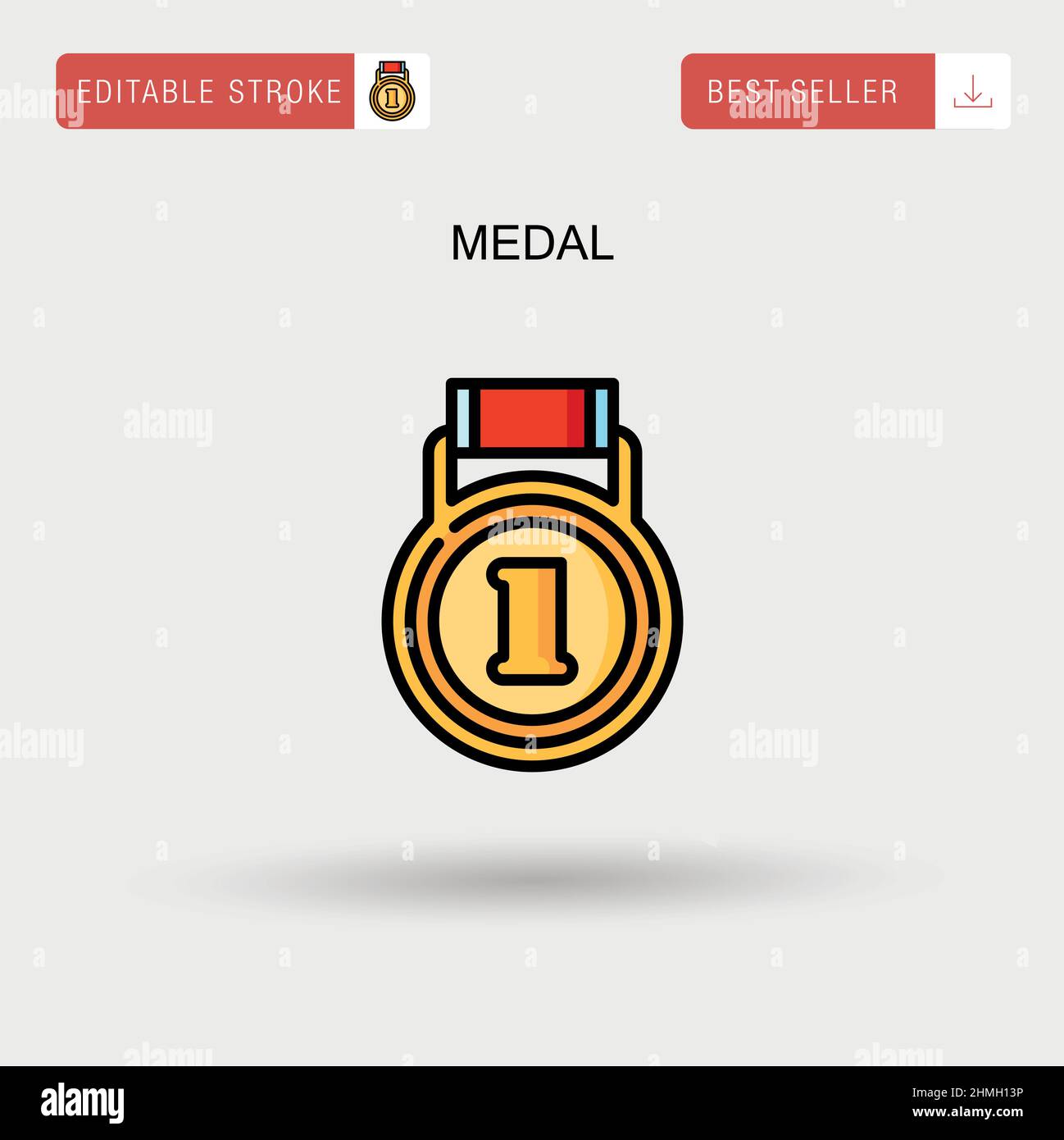 Medal ribbon icon simple hi-res stock photography and images - Alamy
