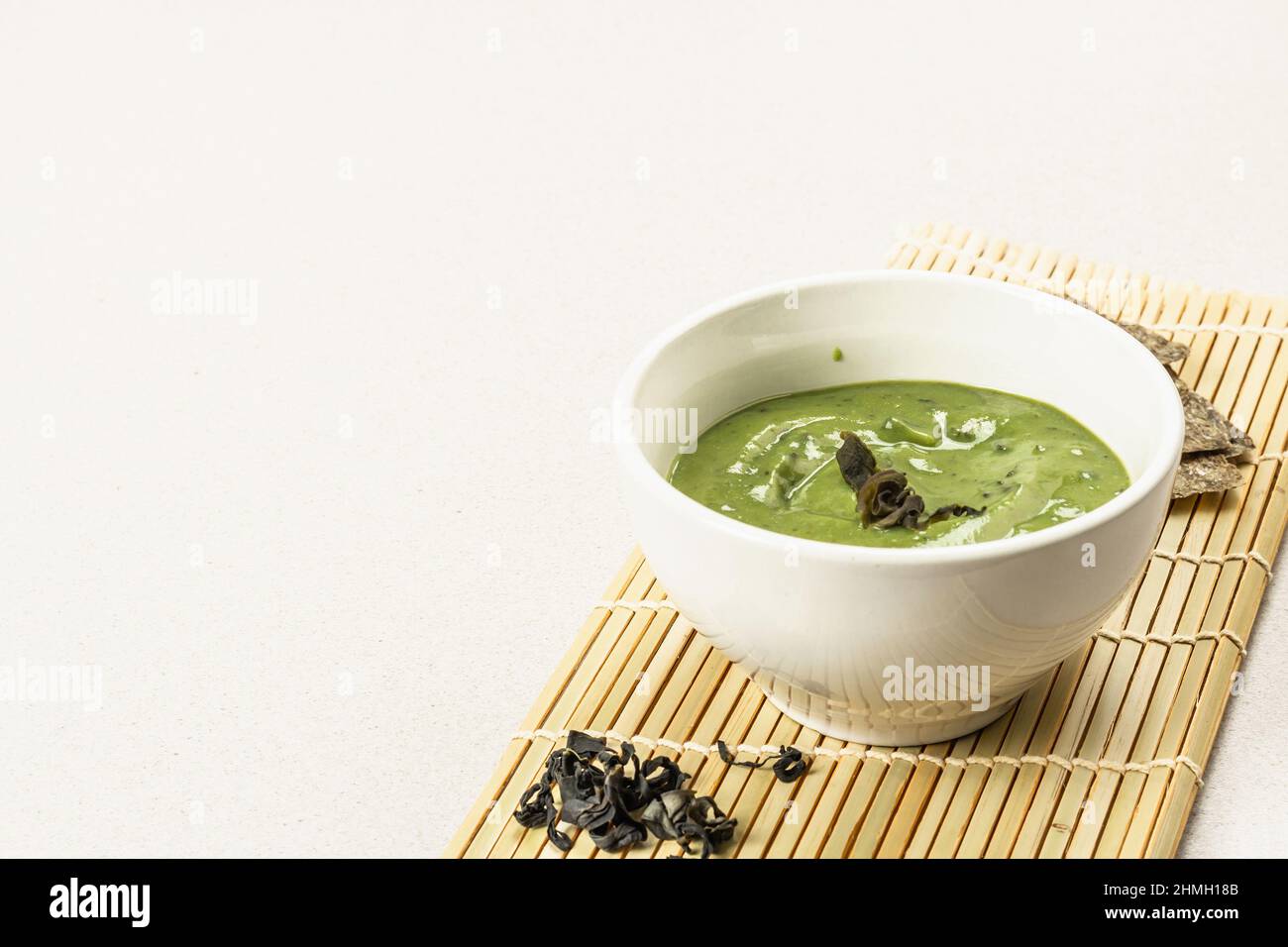 Kelp puree in a bowl. Healthy superfood from oceanic seaweed ...