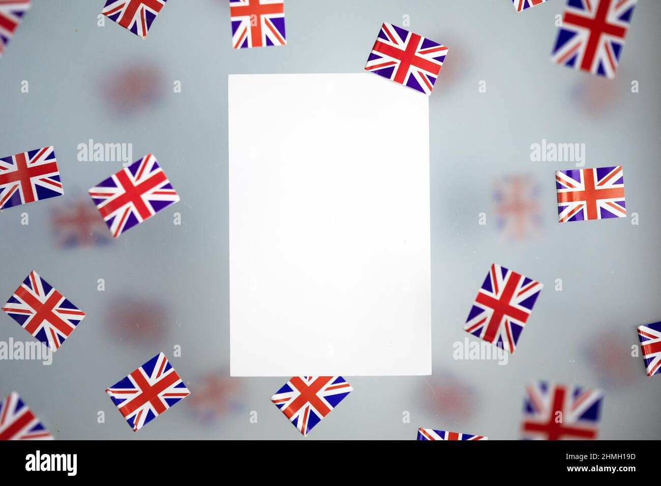 Great Britain, national holiday country. Mini flags on a transparent ...