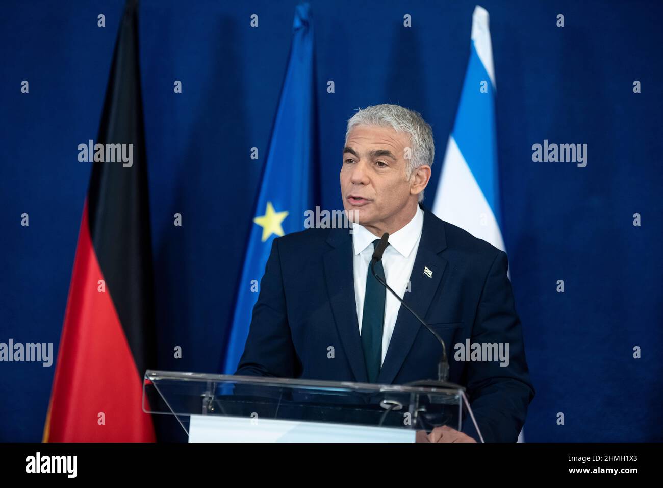 Tel Aviv, Israel. 10th Feb, 2022. Jair Lapid, Israeli Foreign Minister ...