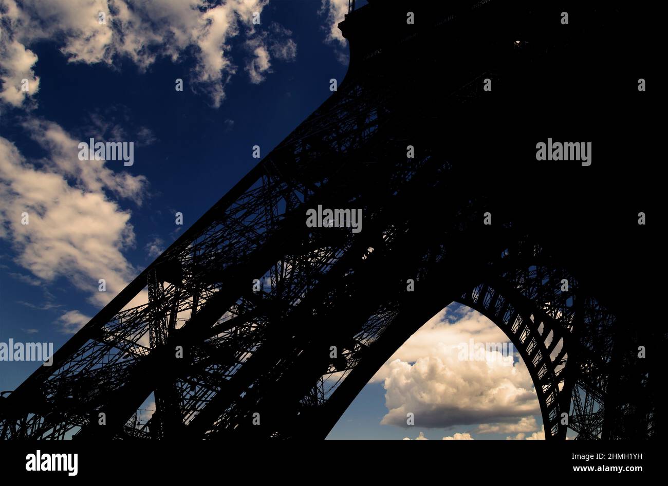 Eiffel Tower (contour) in Paris, France (against the background of a ...