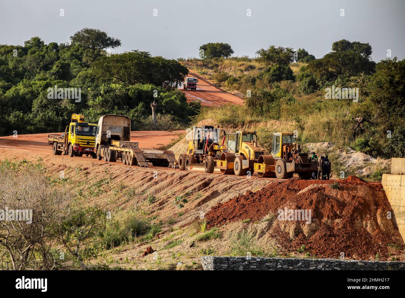 Construction work, Albert Lake, Murchison Falls National Park, Uganda ...