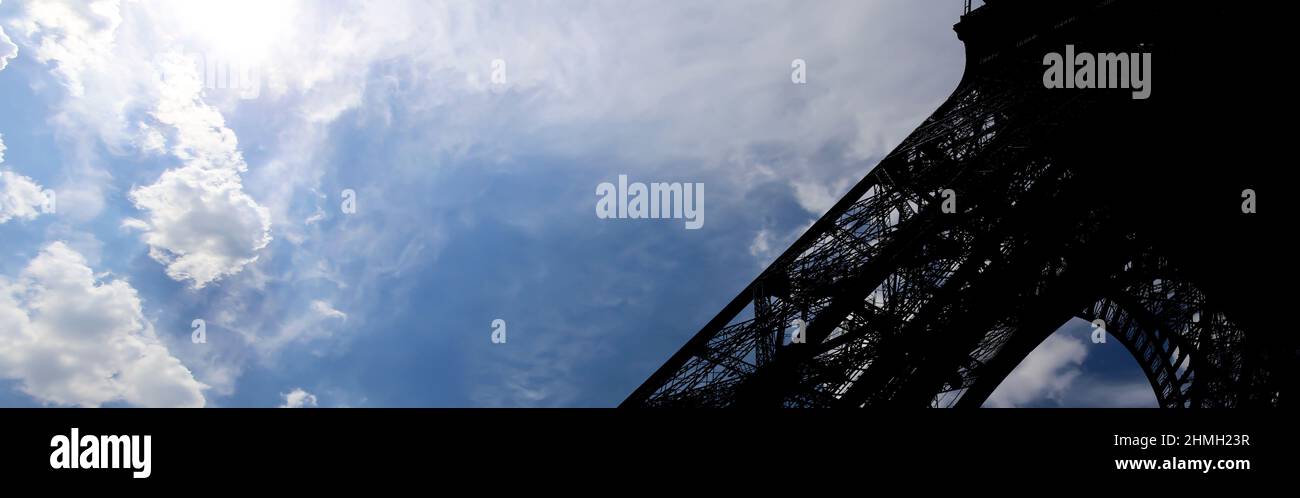 Eiffel Tower (contour) in Paris, France (against the background of a ...
