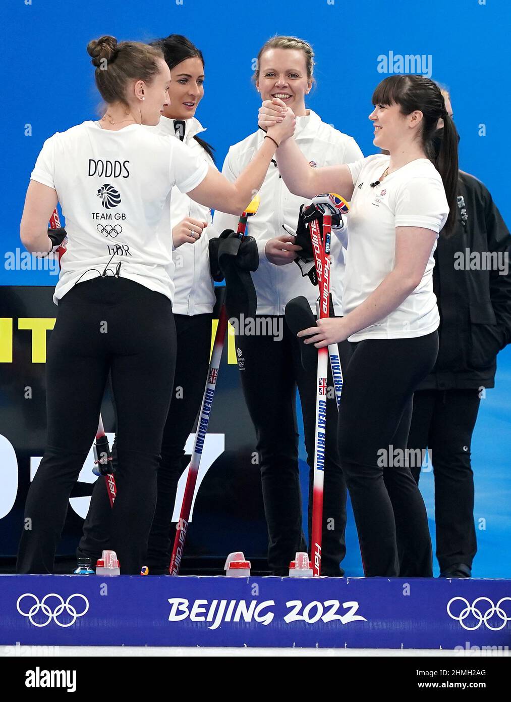 Great Britian's Jennifer Dodds (left), Eve Muirhead, Vicky Wright and ...