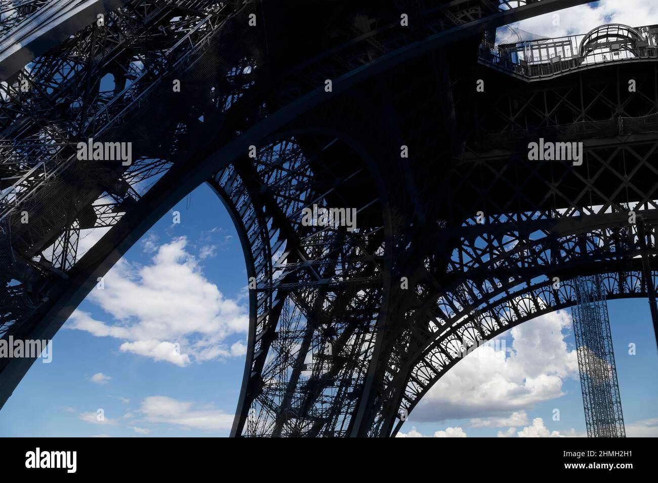 Eiffel Tower (contour) in Paris, France (against the background of a ...