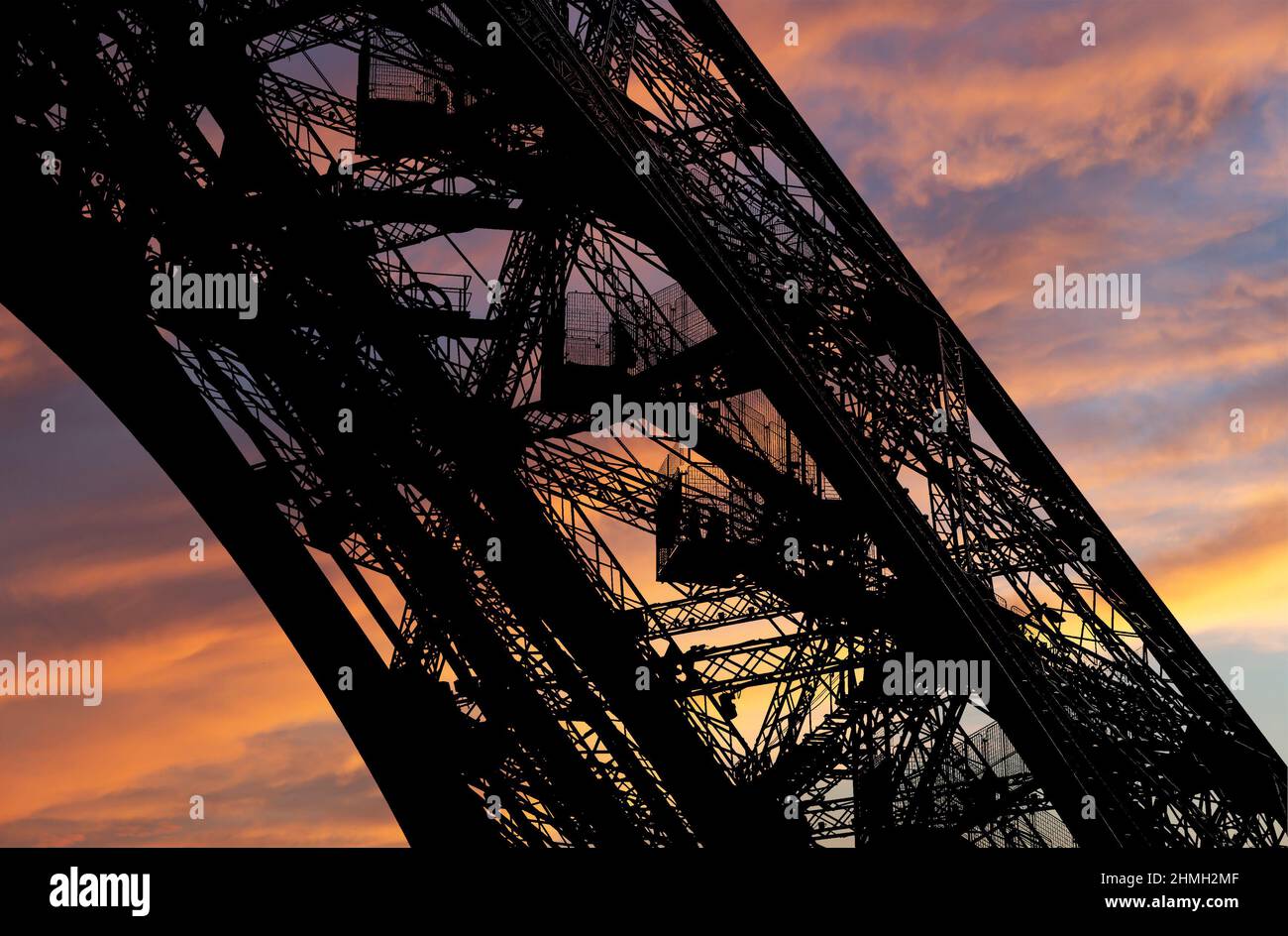 Eiffel Tower (contour) in Paris, France (against the background of a ...