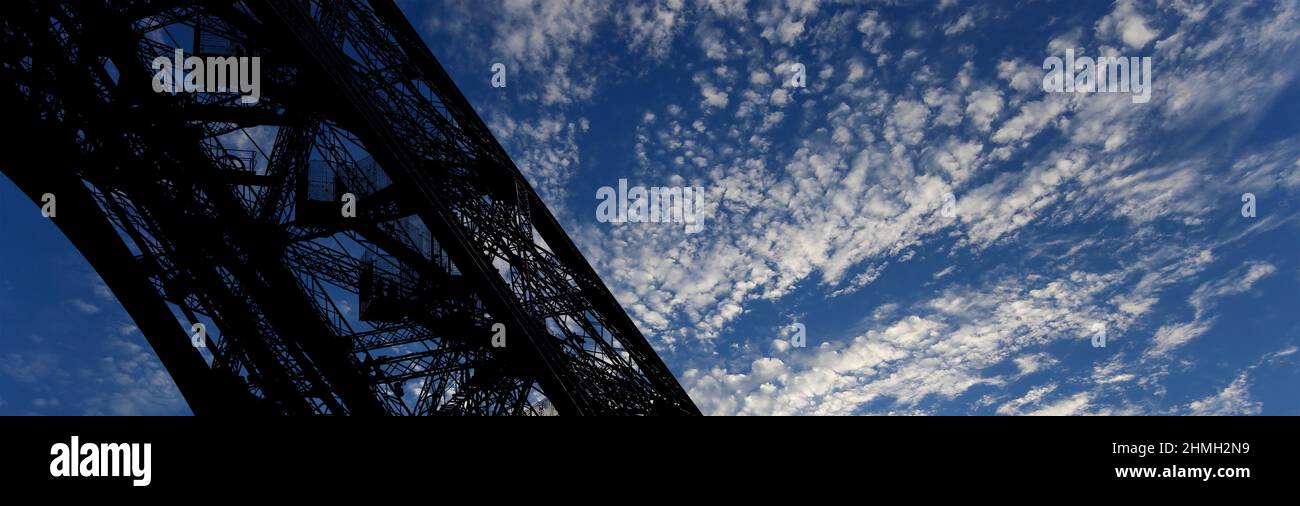 Eiffel Tower (contour) in Paris, France (against the background of a ...