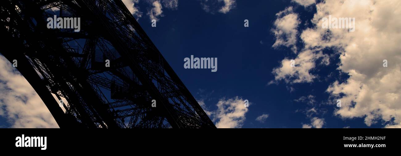Eiffel Tower (contour) in Paris, France (against the background of a ...