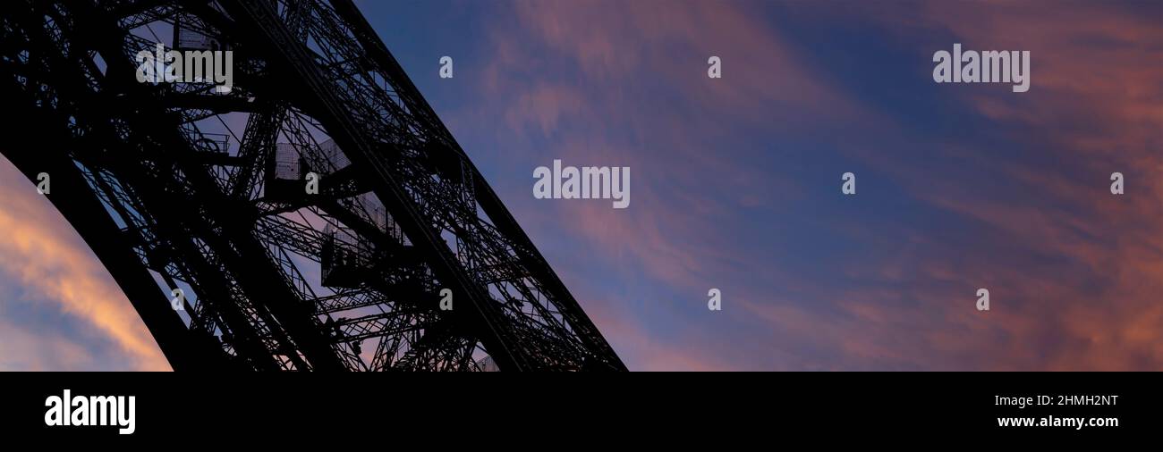 Eiffel Tower (contour) in Paris, France (against the background of a ...