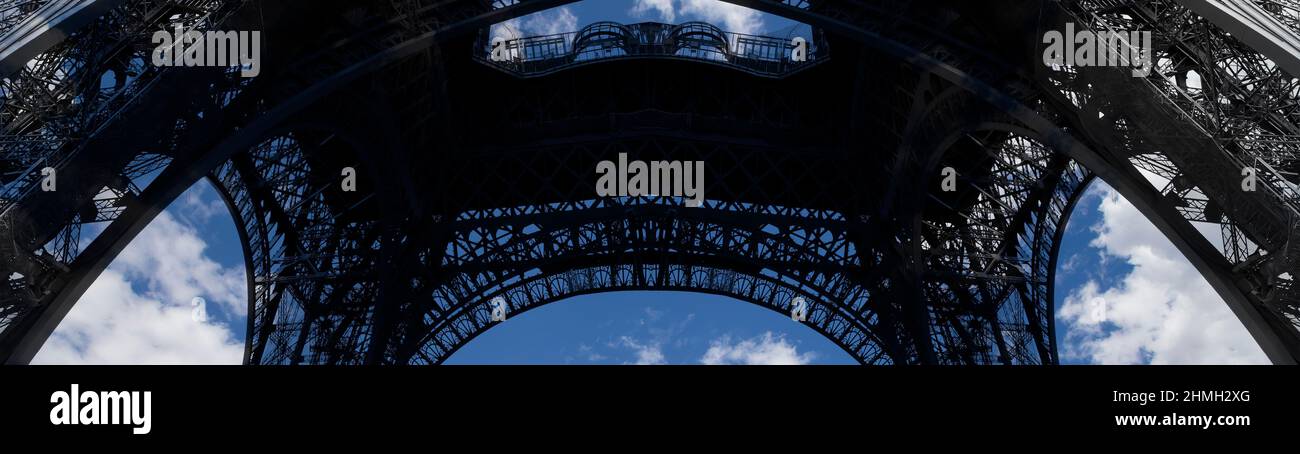 Eiffel Tower (contour) in Paris, France (against the background of a ...