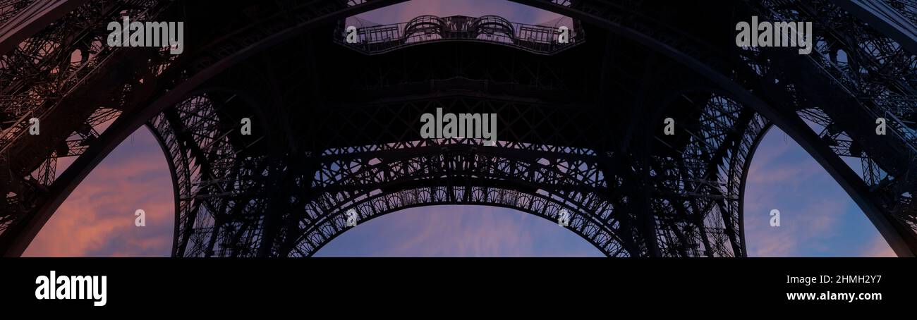 Eiffel Tower (contour) in Paris, France (against the background of a ...